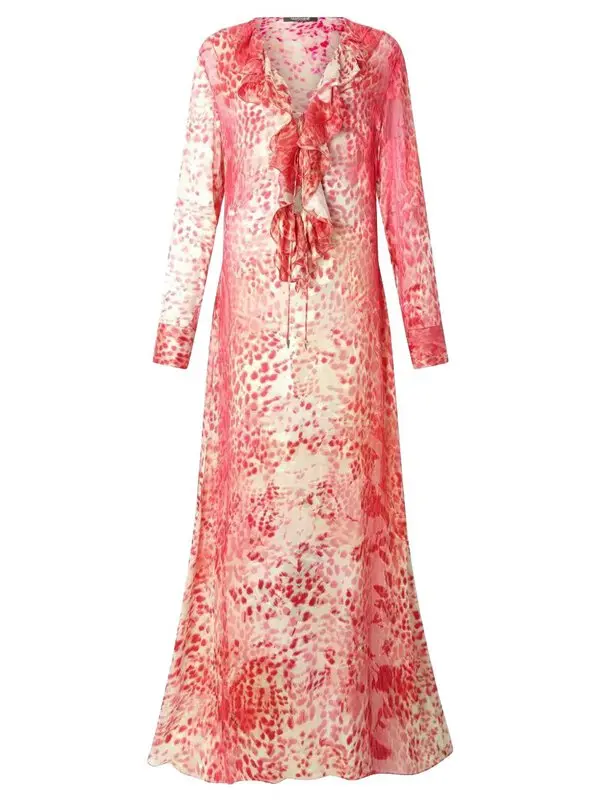 Roberto Cavalli Jaguar-print Midi Dress - Red