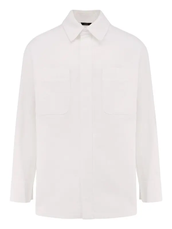 Fendi Denim Jacket With Stitched Ff Logo - White