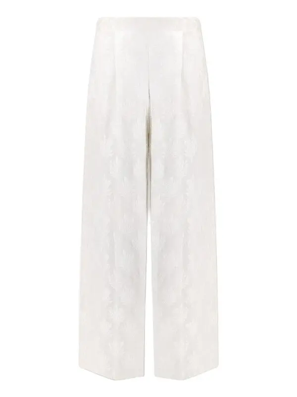 Fendi Floral Jacquard Trousers - White