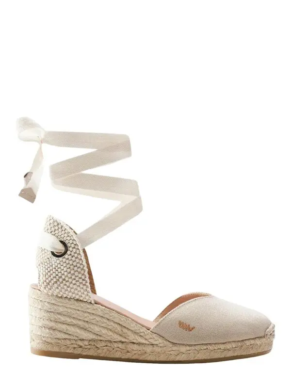 VISCATA Gava Canvas Espadrille Wedges - Beige
