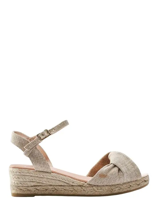 VISCATA Farella Canvas Espadrille Wedge Sandals - Gold