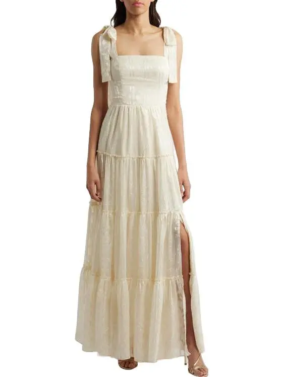 Lulus Andrea Jacquard Maxi Dress - Cream