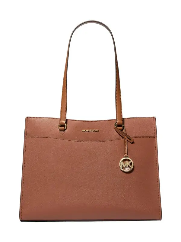 Michael Kors Jet Set Travel Large Saffiano Leather Pocket Tote Bag - Brown