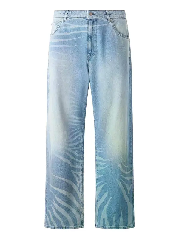 Roberto Cavalli Zebra-pattern Jeans - Blue