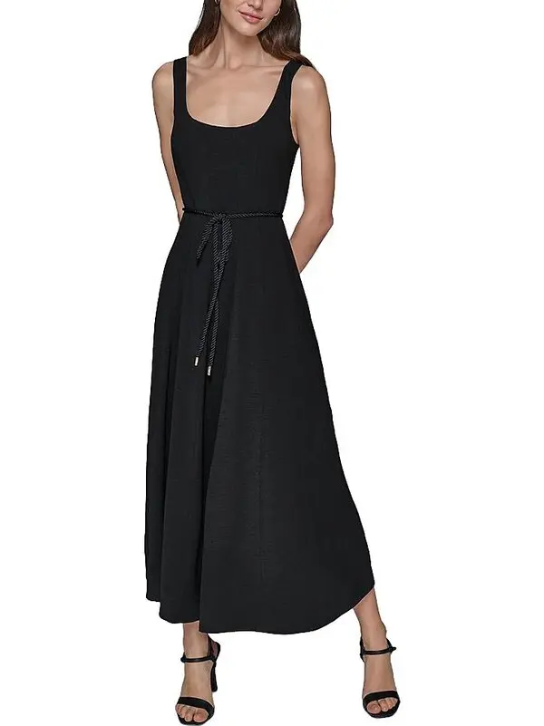 Karl Lagerfeld Paris A-line Midi Dress - Black