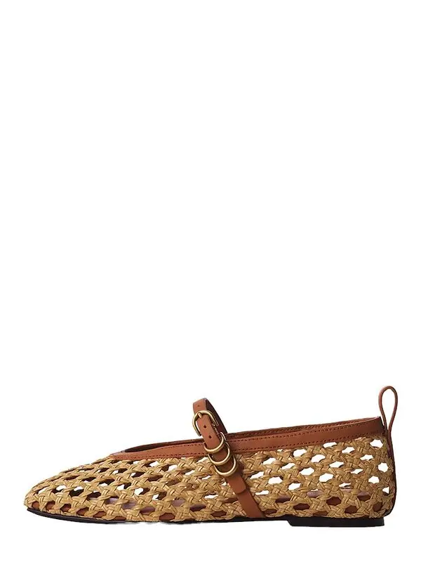 Rag & Bone Spire Mary Jane Flats - Light Natural Woven