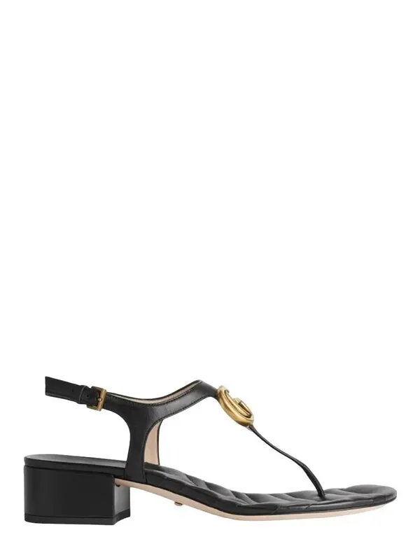Gucci Marmont Double G Sandal - Black