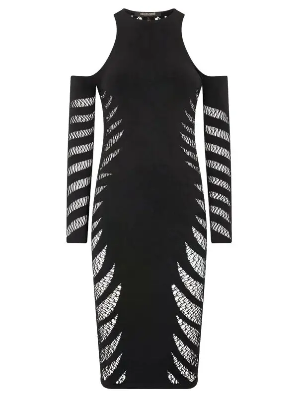 Roberto Cavalli Ripped-effect Dress - Black