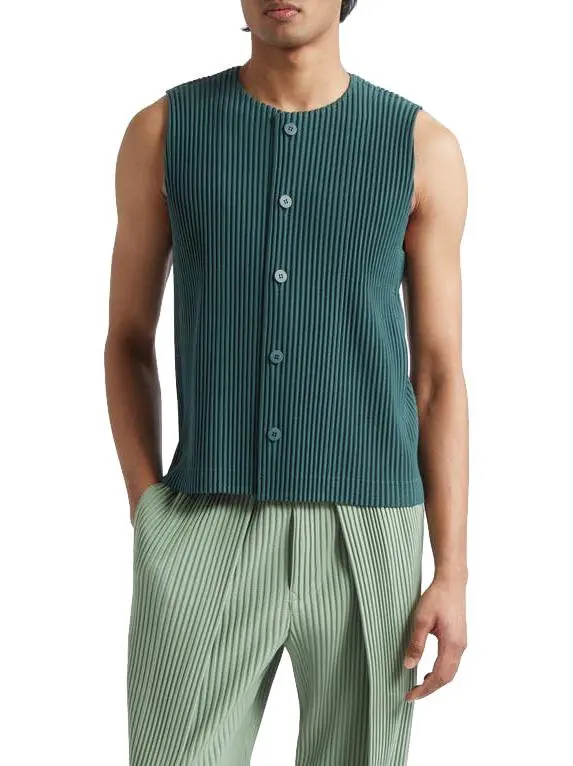Issey Miyake Tailored Pleats 1 Vest - Evergreen