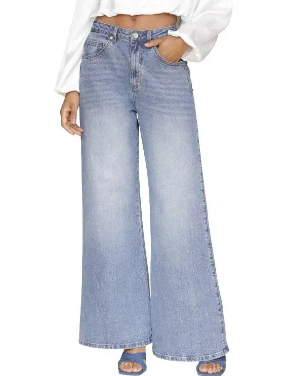 Avec Les Filles High-waist Adjustable Leg Jeans - Kauri Wash