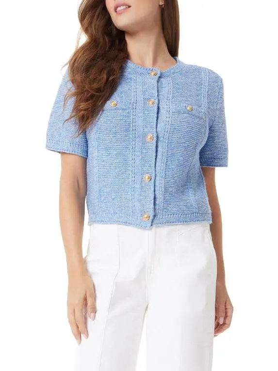 Sam Edelman Colleen Short Sleeve Cardigan - Blue Yonder