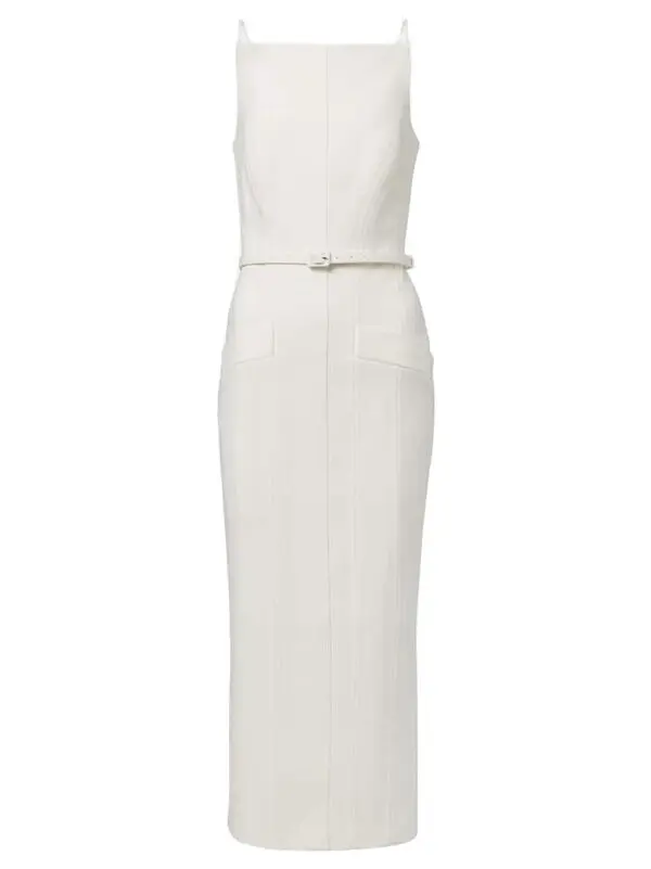 Roland Mouret Crêpe Midi Dress - White