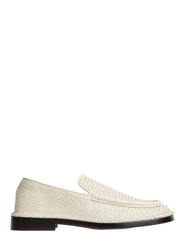 Bottega Veneta Woven Leather Loafer - Sea Salt