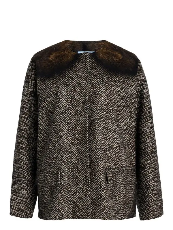 Prada Trompe-l'oeil Caban Jacket - Brown