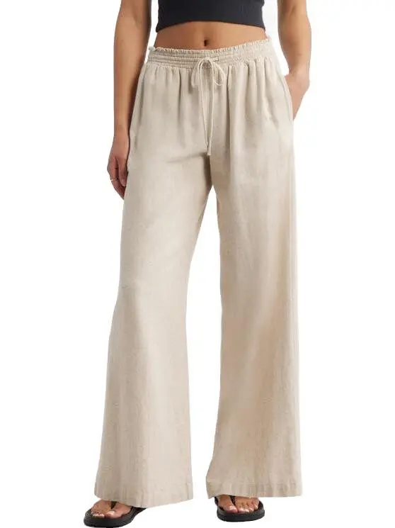 Bp. Linen Blend Drawstring Beach Pants - Natural
