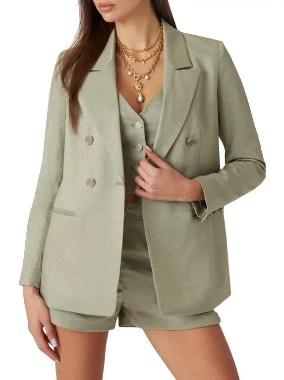 Guess Camille Satin Blazer - Green