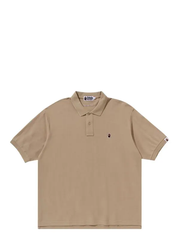A BATHING APE Ape Head One Point Polo 'beige - Tan