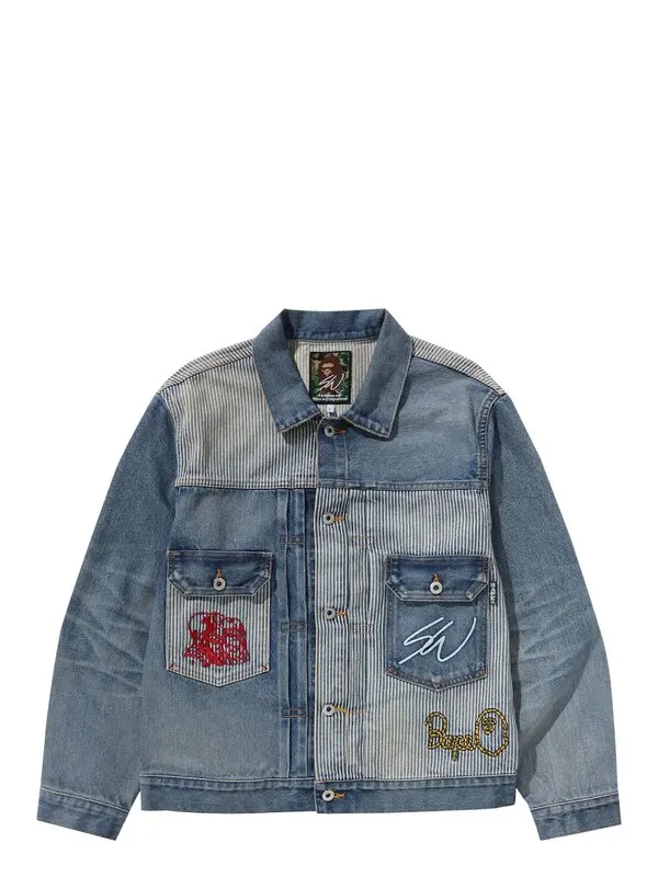 BAPE X Sean Wotherspoon Crazy Denim Jacket - Blue