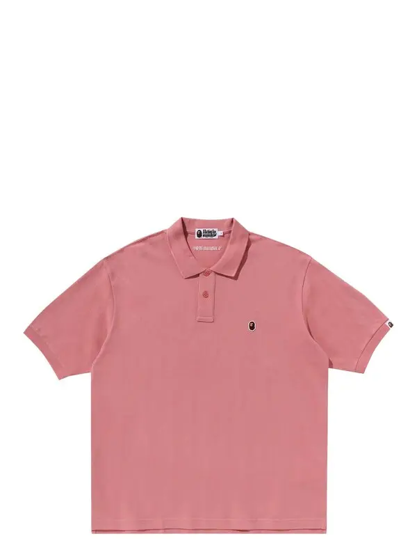 A BATHING APE Ape Head One Point Polo - Pink