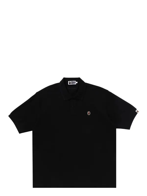 A BATHING APE Ape Head One Point Polo - Black
