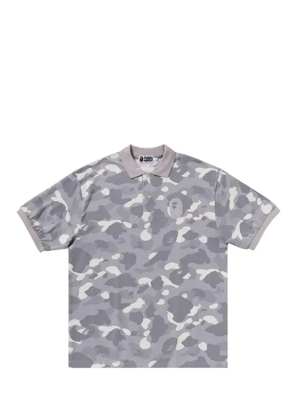 A BATHING APE City Camo Large Ape Head Polo Relaxed Fit - Grey