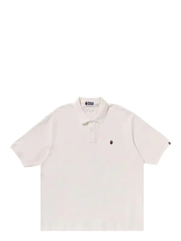A BATHING APE Ape Head One Point Polo 'ivory - Cream