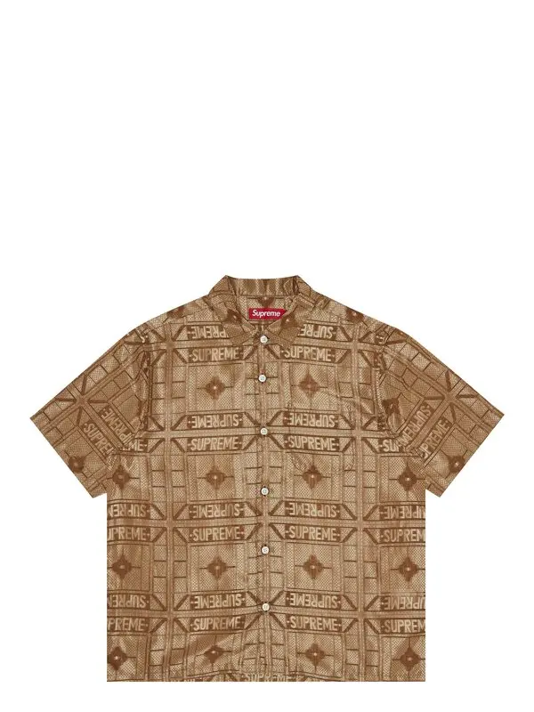 Supreme Tray Jacquard Short-sleeve Shirt - Tan