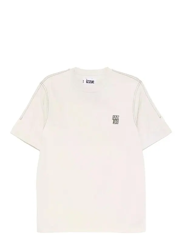 Izzue Logo-embroidered T-shirt - Neutrals