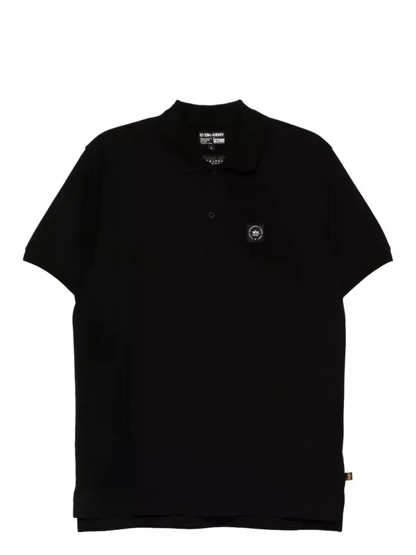 Izzue Logo-patch Polo Shirt - Black