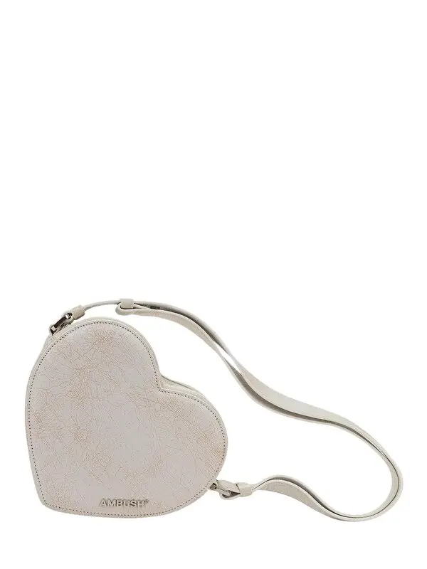 AMBUSH Heart Leather Shoulder Bag - White