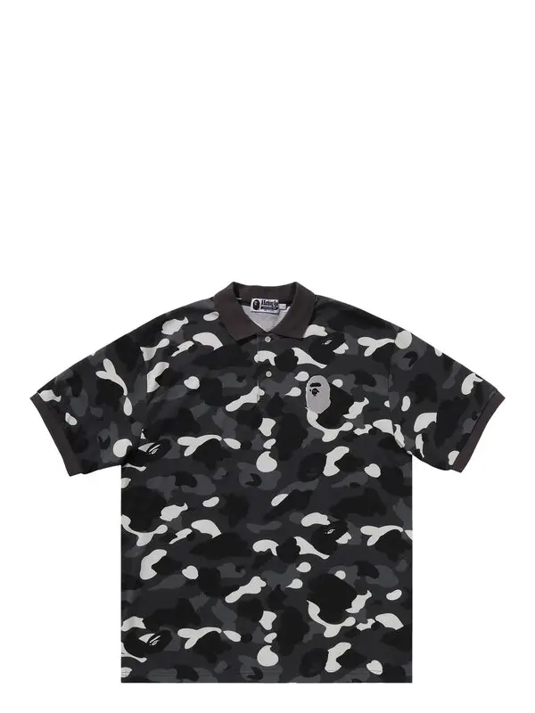 A BATHING APE City Camo Large Ape Head Polo Relaxed Fit - Black