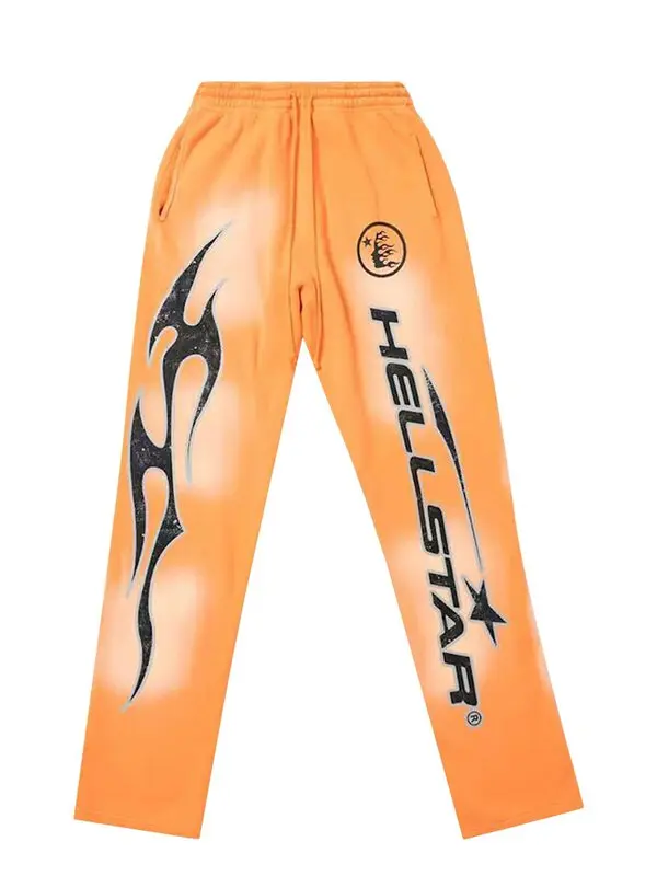 HELLSTAR Fire Flare Bottom Sweatpants Dye - Orange