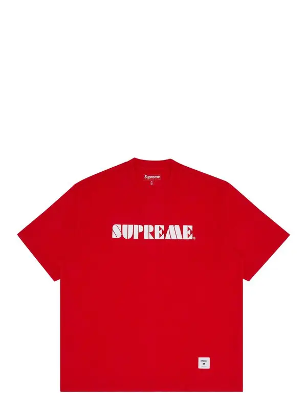 Supreme Stencil Embroidered Short-sleeve Top - Red