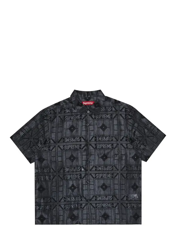Supreme Tray Jacquard Short-sleeve Shirt - Black