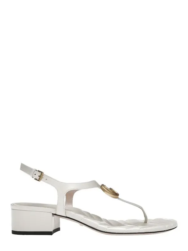 Gucci Marmont Double G Sandal - White