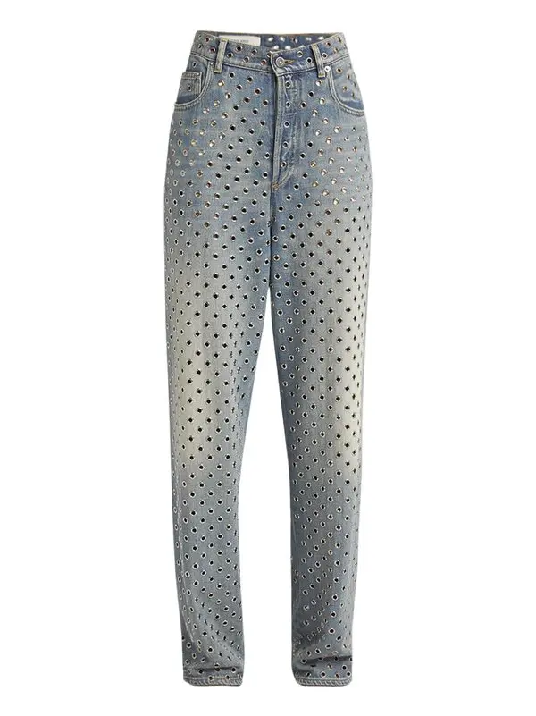 GOLDEN GOOSE Kim Grommet Sandwash Straight-leg Jeans - Blue