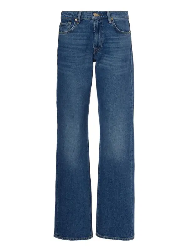 7 For All Mankind Tess High-rise Straight Jeans - Blue