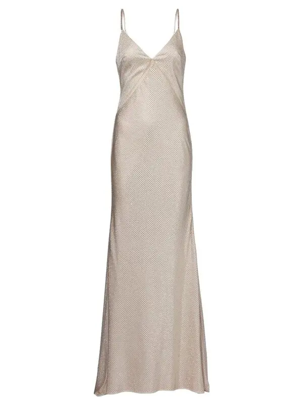 Roland Mouret Embellished Satin Gown - Beige