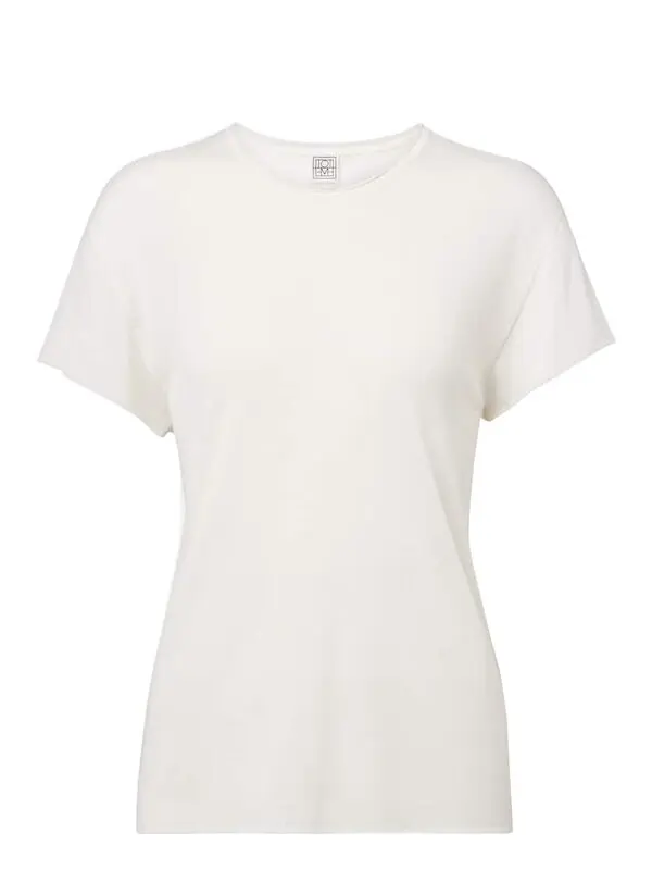 TOTEME Knitted Silk T-shirt - White