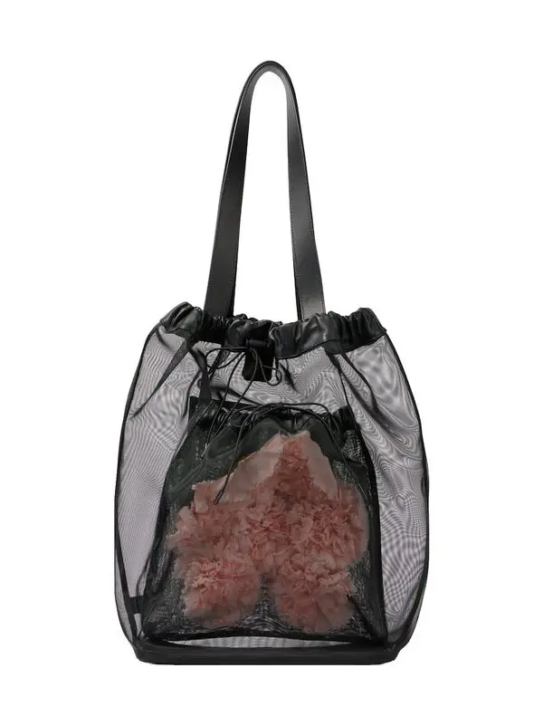 Simone Rocha Carnation Pocket Leather-trimmed Tote Bag - Black