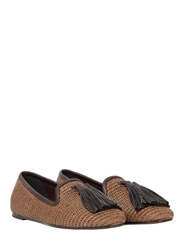 Brunello Cucinelli Monili Woven Loafers - Brown