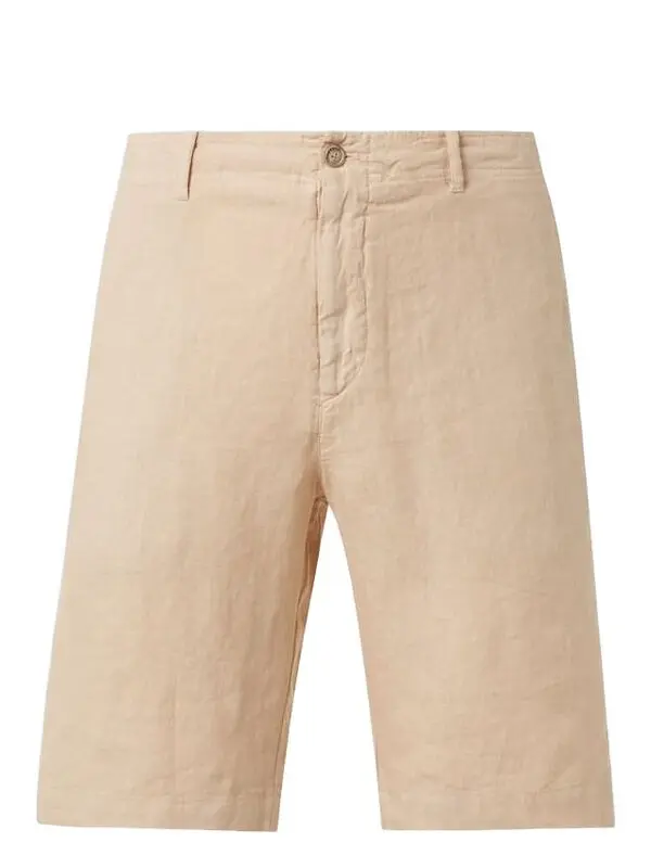 Fedeli Linen Bermuda Shorts - Beige