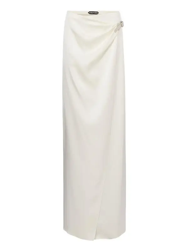 TOM FORD Silk Satin Wrap Skirt - White