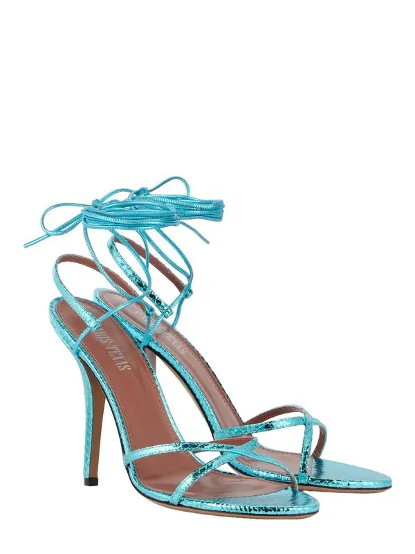 Paris Texas Linda 105 Leather Sandals - Blue