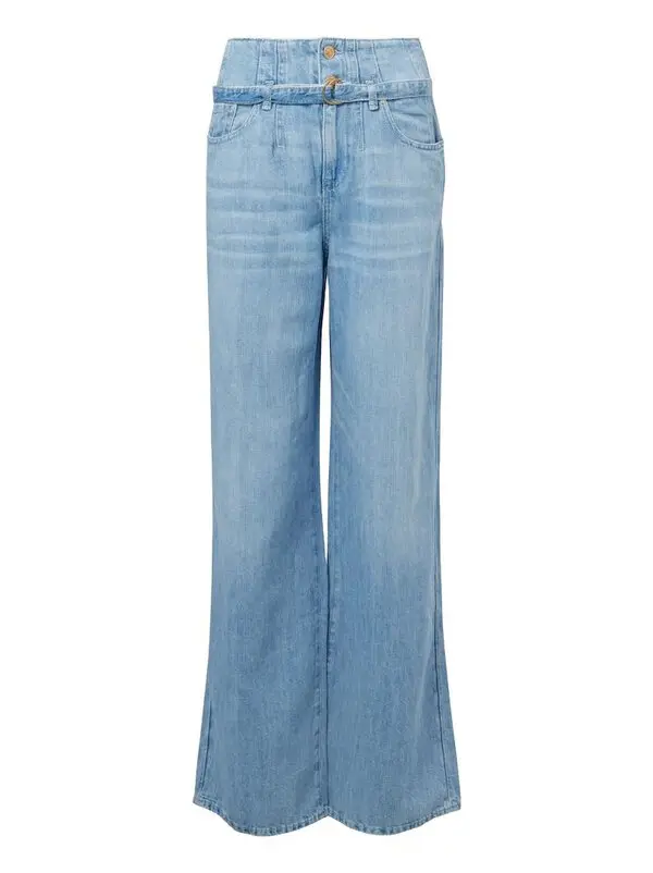 7 For All Mankind Phoenix Belted High-rise Wide-leg Jeans - Blue