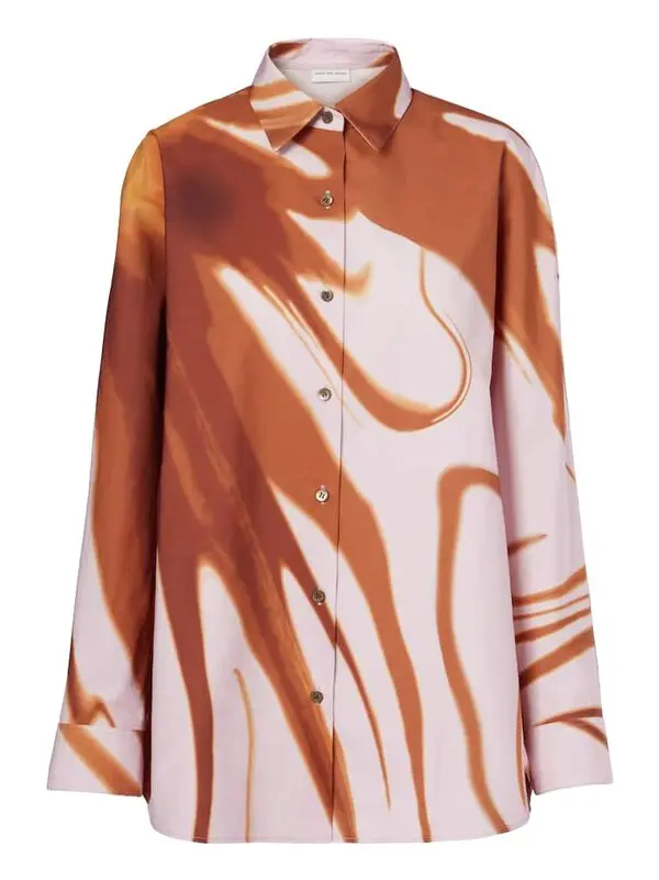 Dries Van Noten Printed Cotton Shirt - Brown