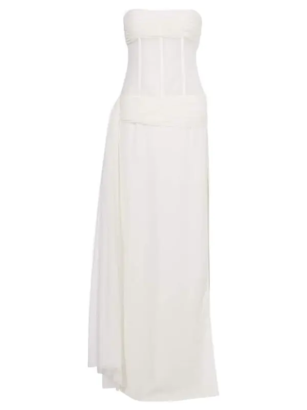 Christopher Esber Bridal Veiled Corset Dress - White