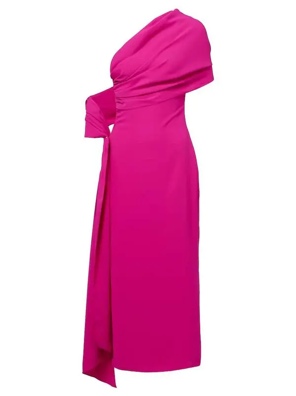 MARMAR HALIM Caped Silk Crêpe Cocktail Dress - Pink