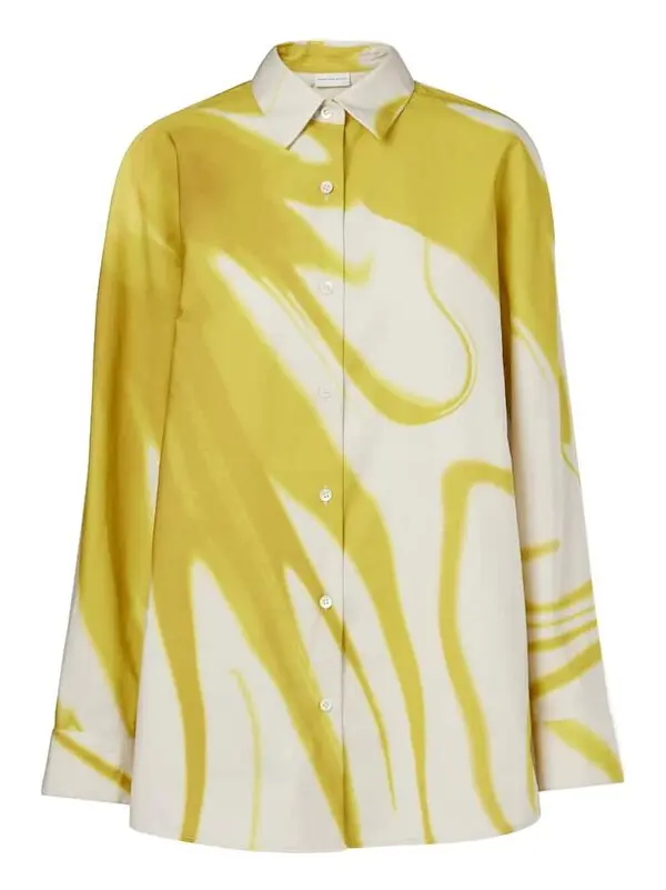 Dries Van Noten Printed Cotton Shirt - Yellow