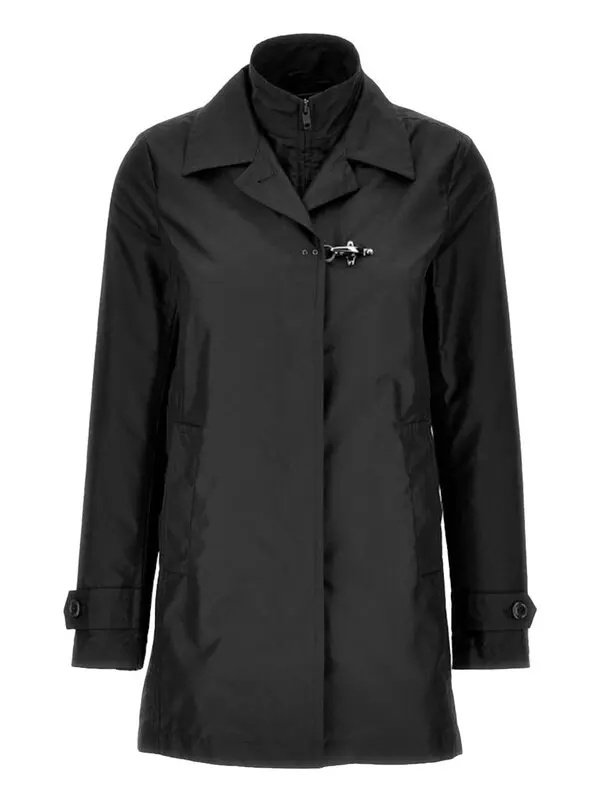 FAY Morning Coat In Technical Poplin - Black